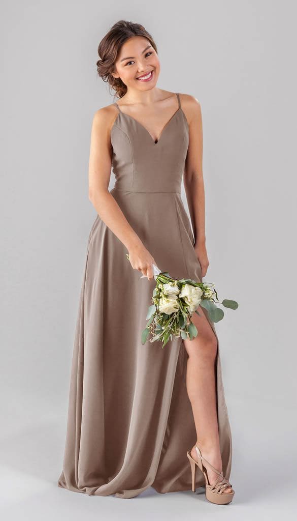 Elizabeth Chiffon Bridesmaid Dress | Kennedy Blue - Fawn - Kennedy Blue