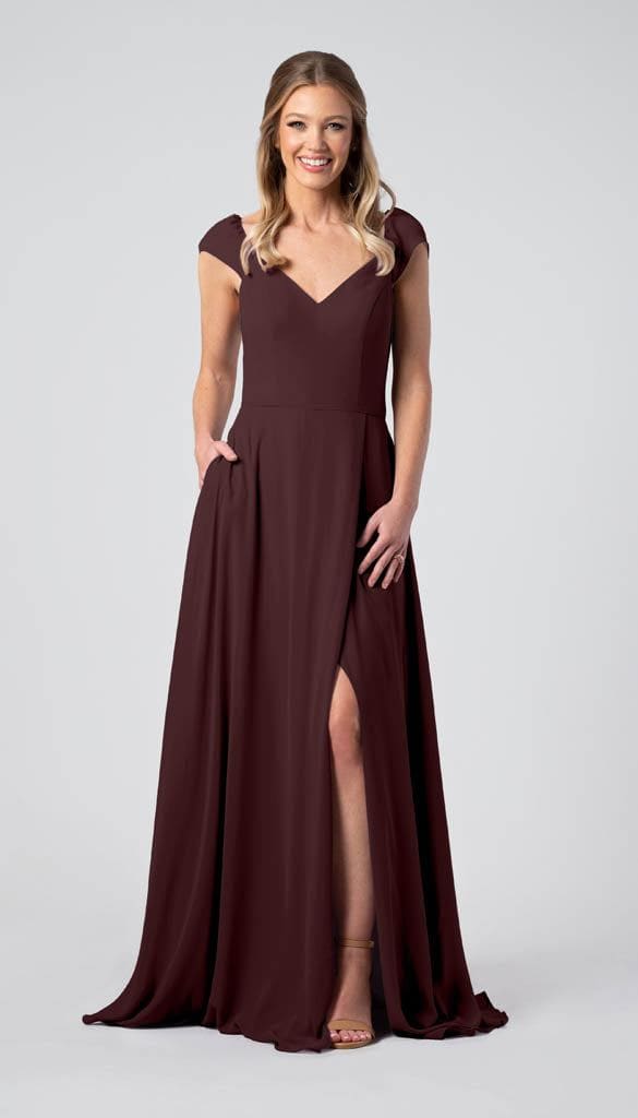 Lily Puff Sleeves Chiffon Bridesmaid Dress | Kennedy Blue - Kennedy Blue