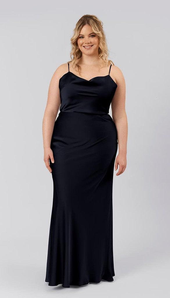 Quin High Quality Satin Bridesmaid Dress | Kennedy Blue