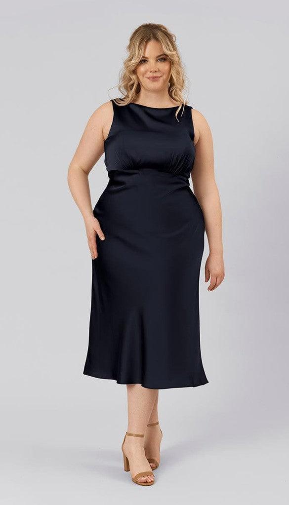 Wendy Short Satin Bridesmaid Dress | Kennedy Blue