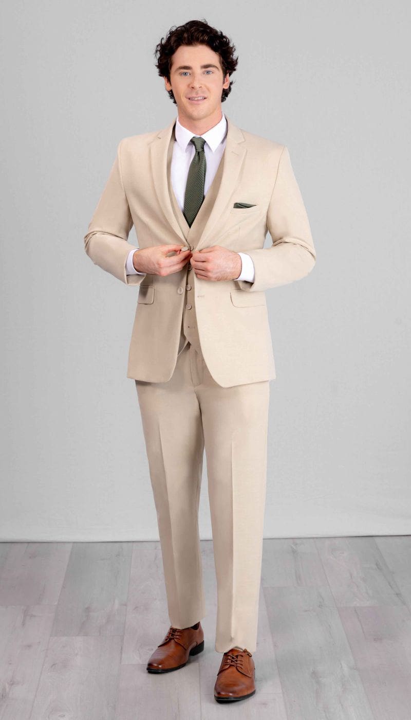 Trim Fit Tan Mens Suit | Kennedy Blue - Kennedy Blue