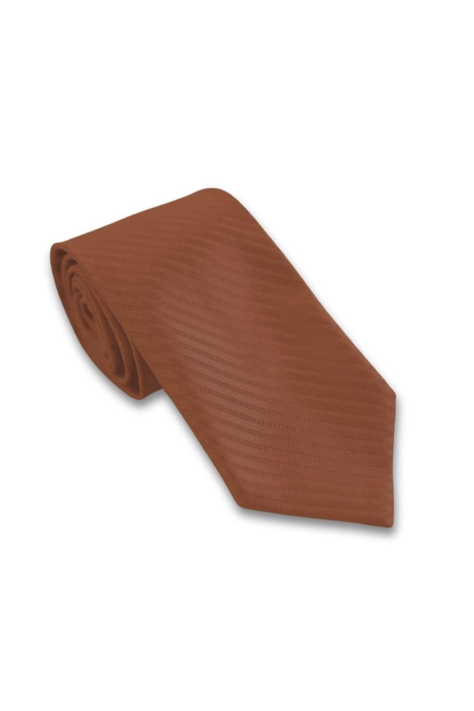 Mens Striped Ties | Kennedy Blue - Burnt Orange - Kennedy Blue