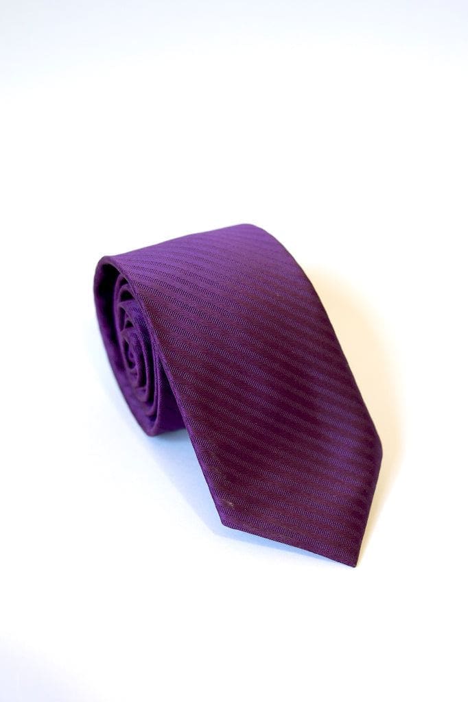Mens Striped Ties | Kennedy Blue - Plum - Kennedy Blue