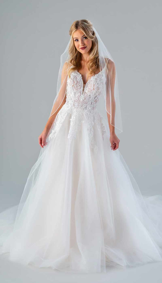 V Neck Wedding Dress | Kennedy Blue Carter